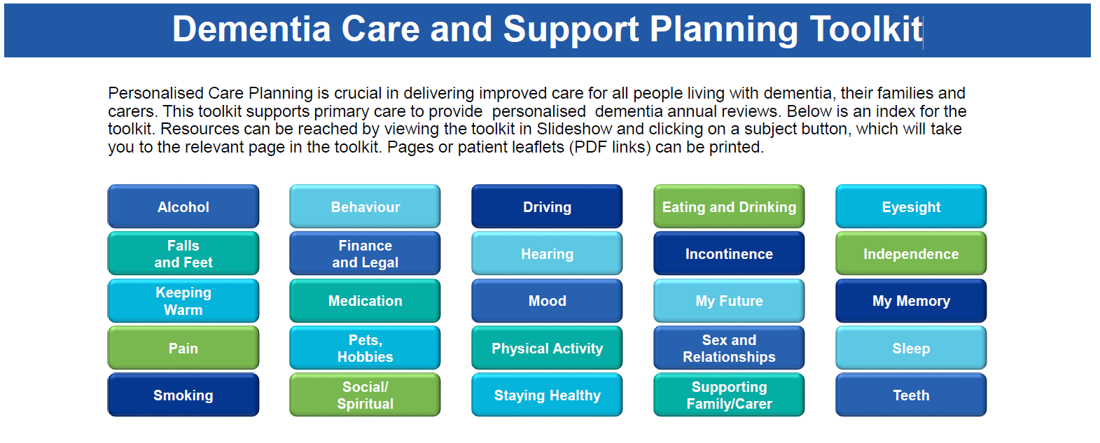 Dementia Care and Support Planning Toolkit - Dementia Oxfordshire